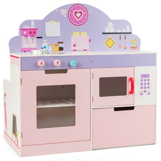 2 in 1 Kitchen and Cafe Pretend Cooking Playset – Monkey Bunks