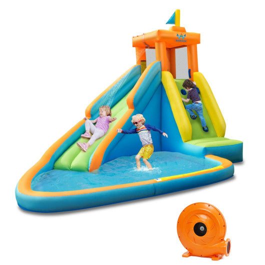 Inflatable Water Slide Kids Bounce House with Blower – Monkey Bunks