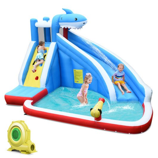 Shark Water Slide Bounce House Without Blower – Monkey Bunks