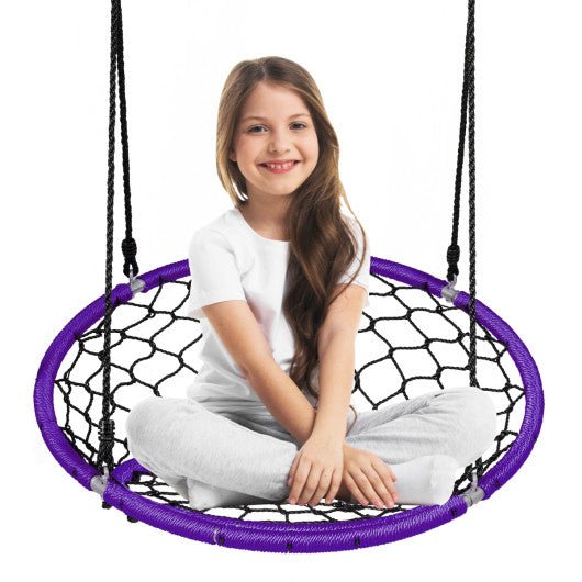 Net Hanging Swing Chair with Adjustable Hanging Ropes-Purple – Monkey Bunks