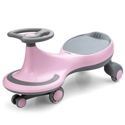 Wiggle Car Ride-on Toy with Flashing Wheels-Pink – Monkey Bunks