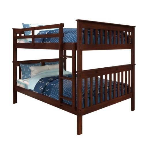 Donco Full/Full Mission Bunk Bed In Dark Cappuccino Finish – Monkey Bunks