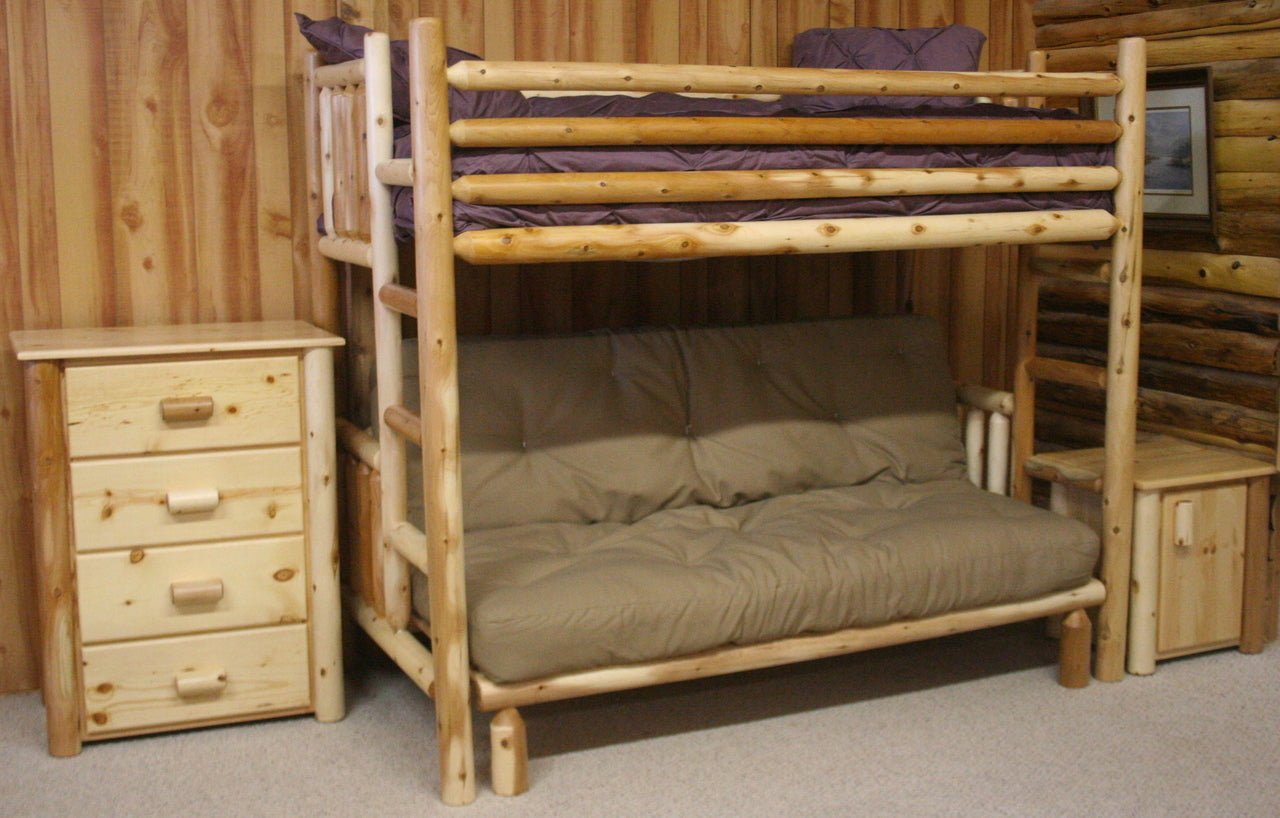 Frontier Cedar Log Futon Bunk – Maximize Space with Rustic Style Today – Monkey Bunks
