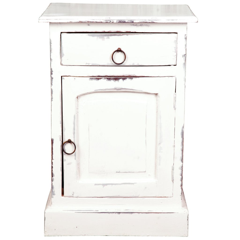 whitewashed bedside table
