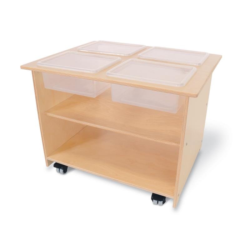 Mobile Sensory Table With Trays and Lids | Pretend Play Kitchen – Monkey Bunks