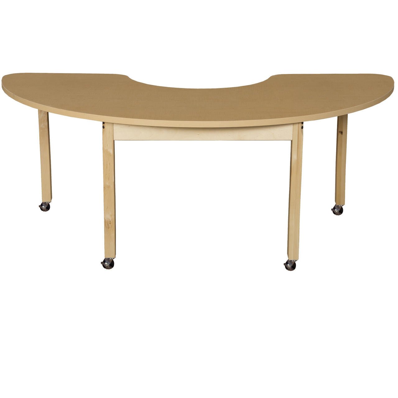 Mobile 24" x 76" Half Circle High Pressure Laminate Table with Hardwoo – Monkey Bunks