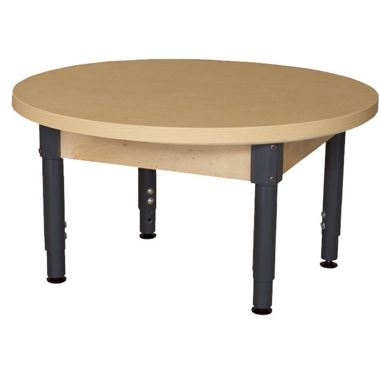 Round High Pressure Laminate Table with Adjustable Legs 12"-17" – Monkey Bunks
