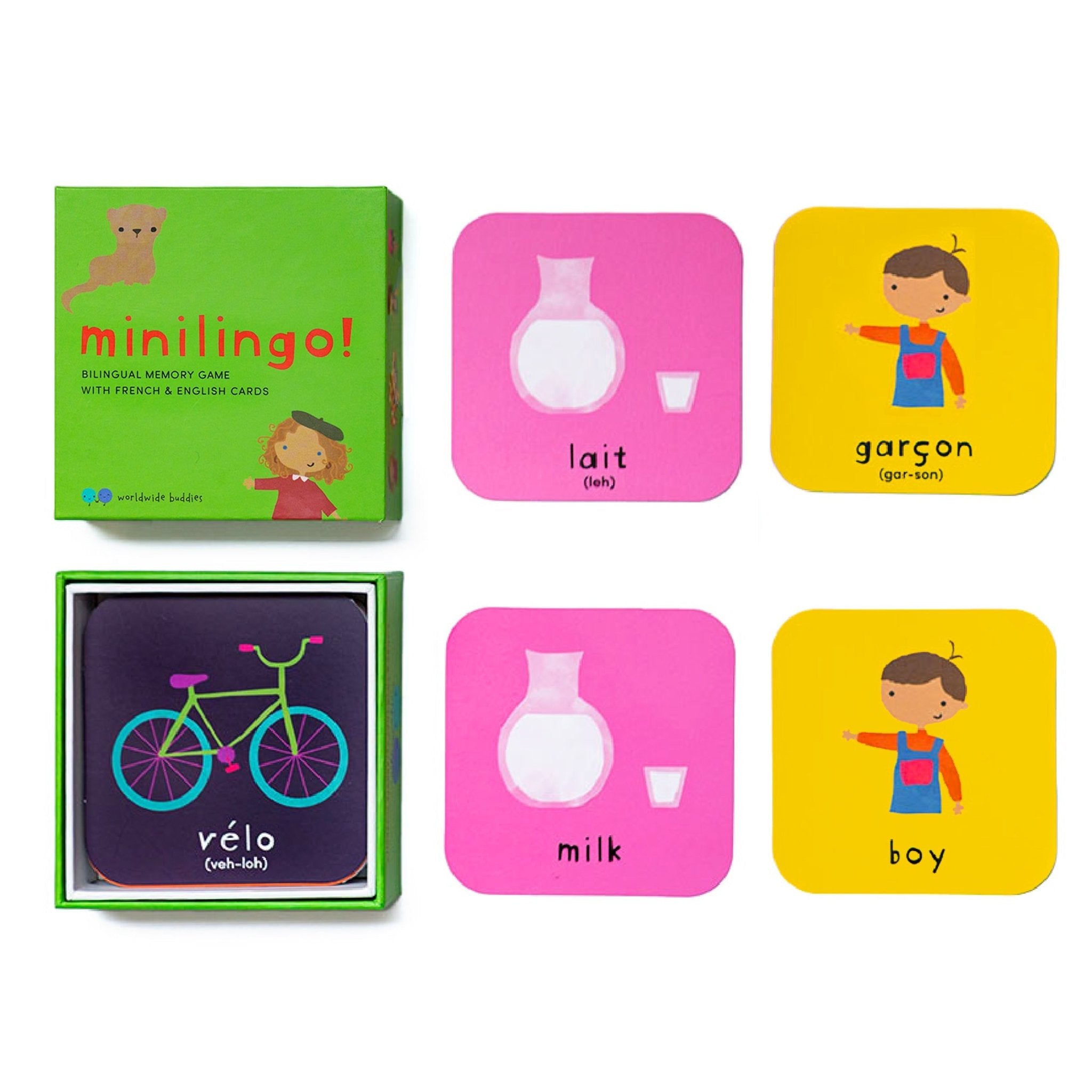 Minilingo, English/French Flashcards by Worldwide Buddies – Monkey Bunks