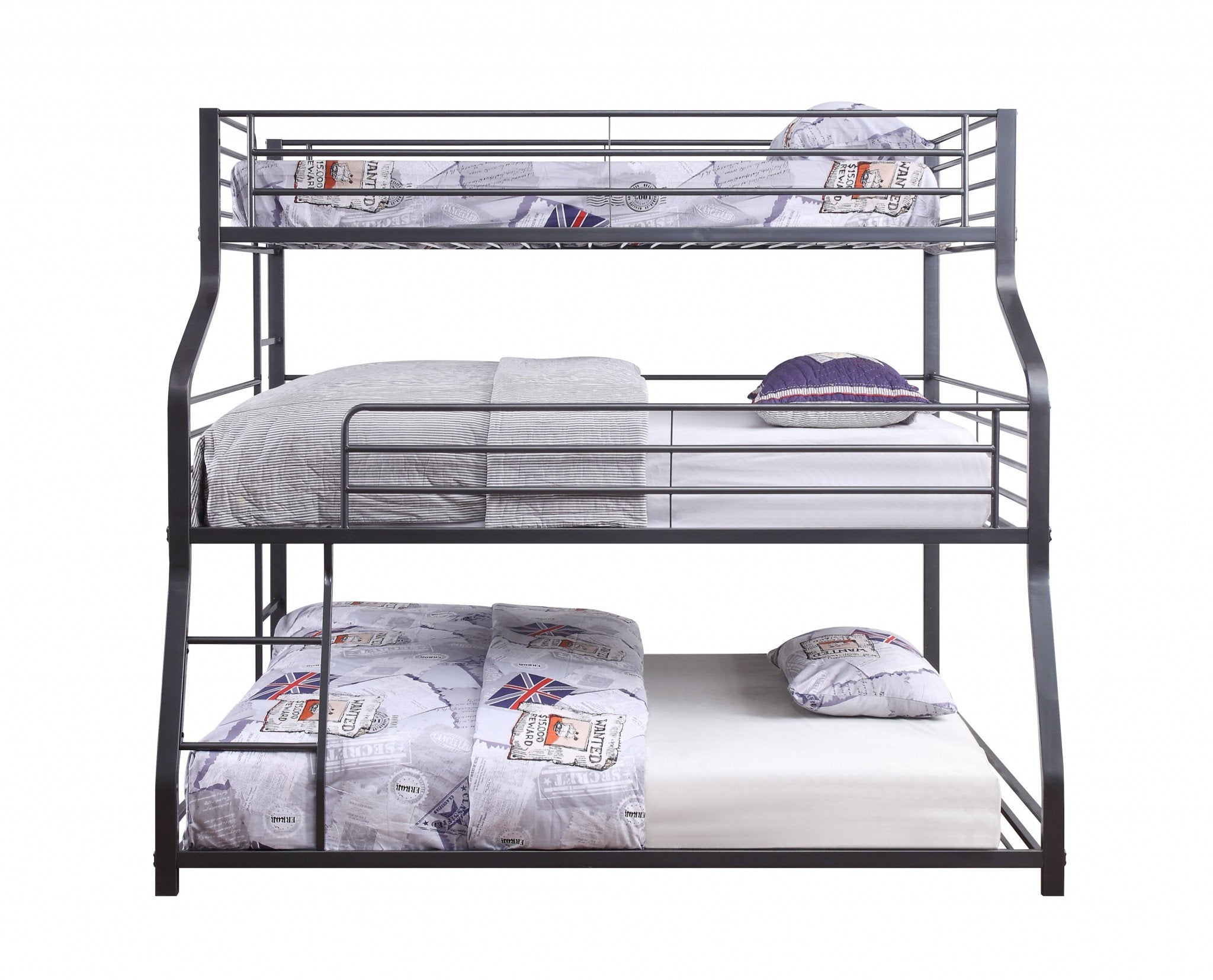 Caius Triple Metal Bunk Bed (Twin/Full/Queen) – Monkey Bunks