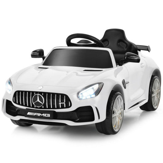 12V Licensed Mercedes Benz Kids Ride-On Car with Remote Control-White ...