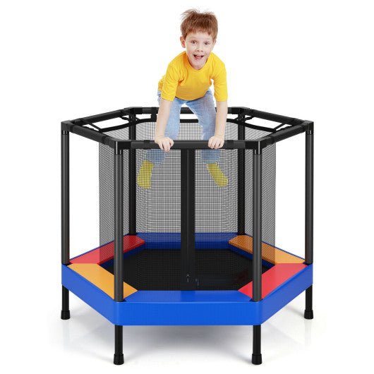 48" Hexagonal Kids Trampoline with Foam Rails – Monkey Bunks
