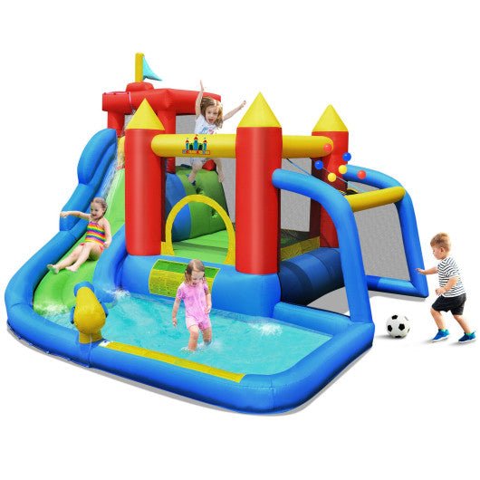 Inflatable Bouncer Bounce House with Water Slide Splash Pool without B – Monkey Bunks