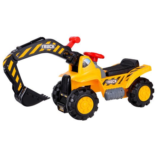Kids Ride-On Excavator with Safety Helmet – Monkey Bunks