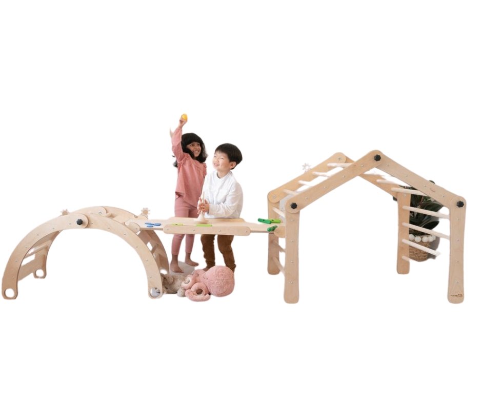 Transformable Pikler Triangle Set & Ramp – Monkey Bunks