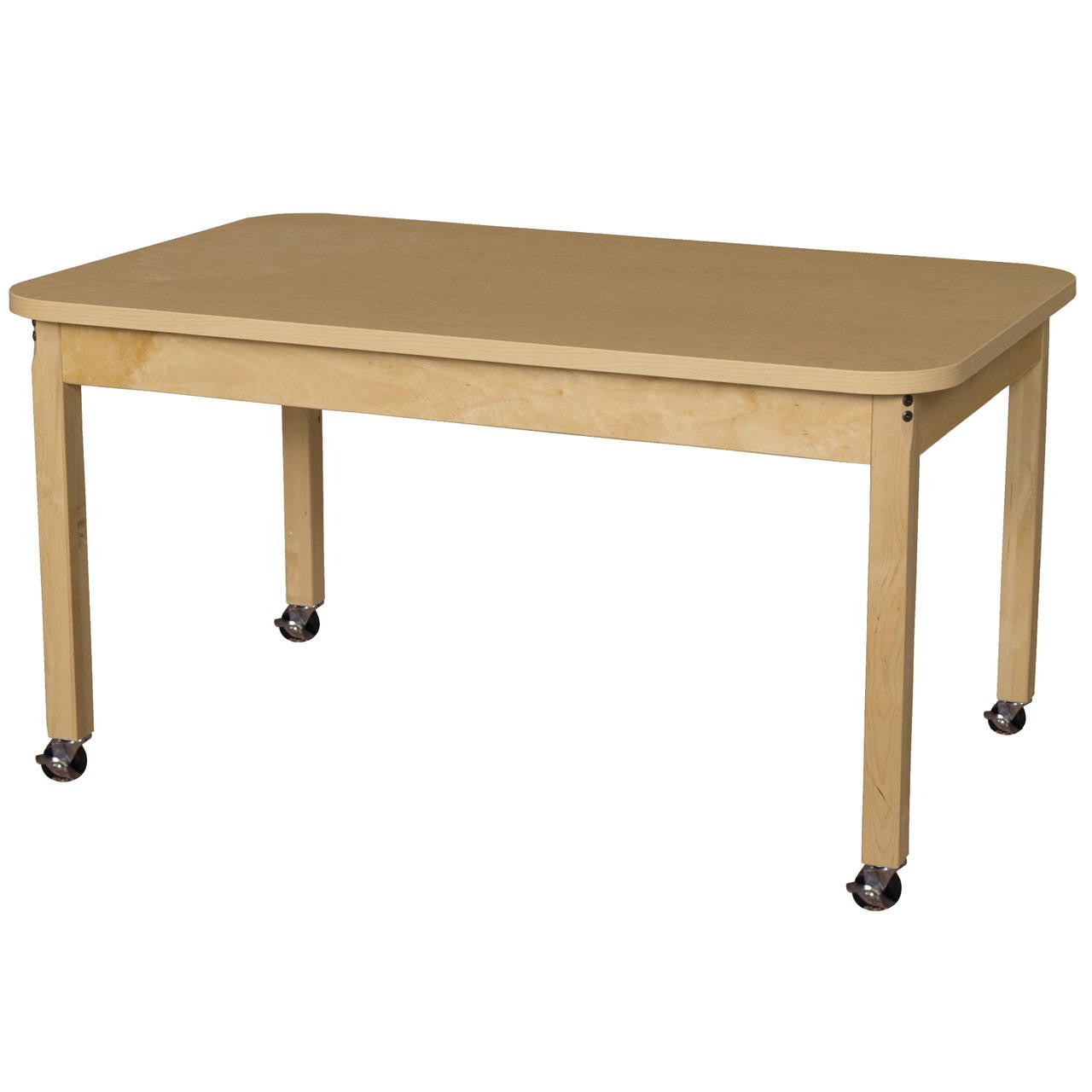 Mobile 30" x 48" Rectangle High Pressure Laminate Table with Hardwood ...